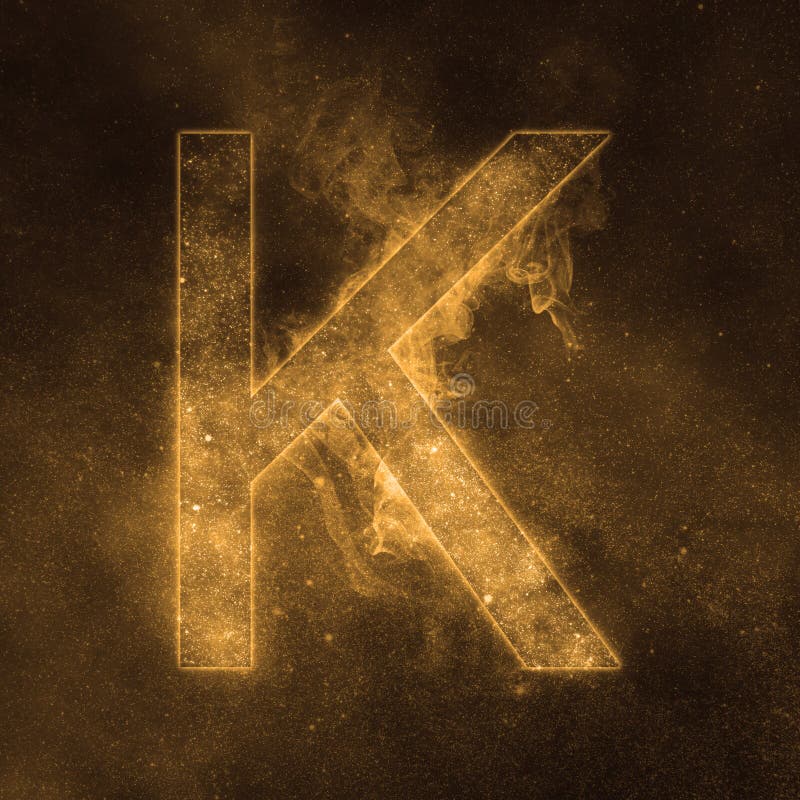 Letter K Alphabet Symbol. Space Letter, Night Sky Letter Stock ...