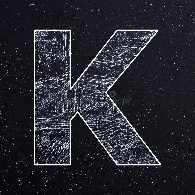 Letter K of the Alphabet Written with Chalk Stock Illustration ...