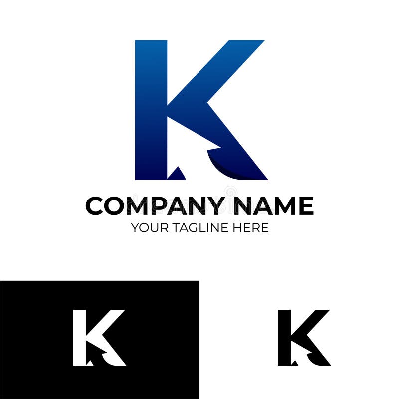 Letter K Arrow Logo Template Design with Gradient Blue Color. Vector ...