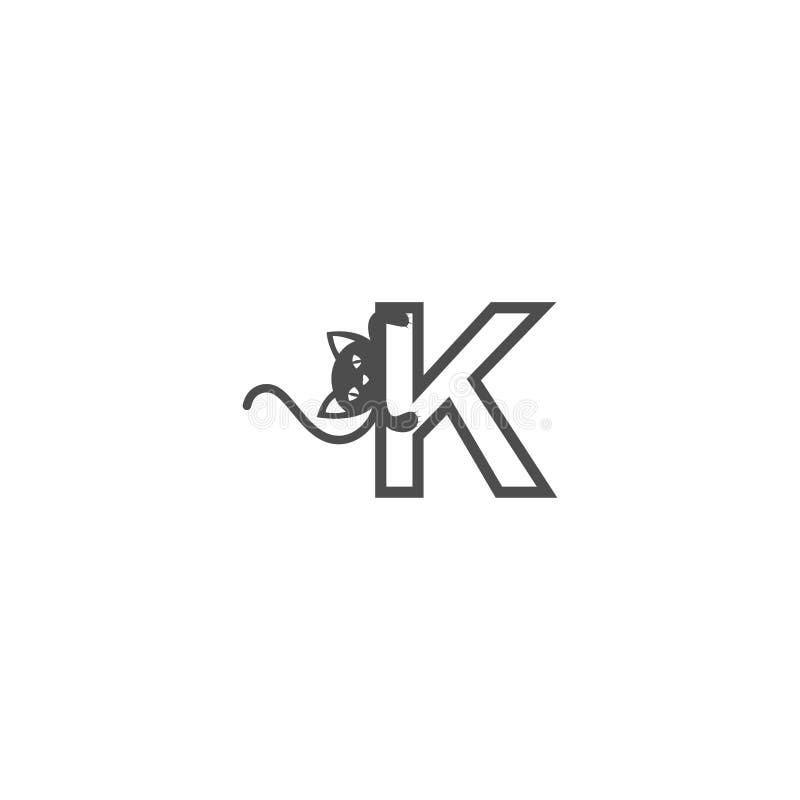 Letter K with Black Cat Icon Logo Design Template Stock Illustration ...