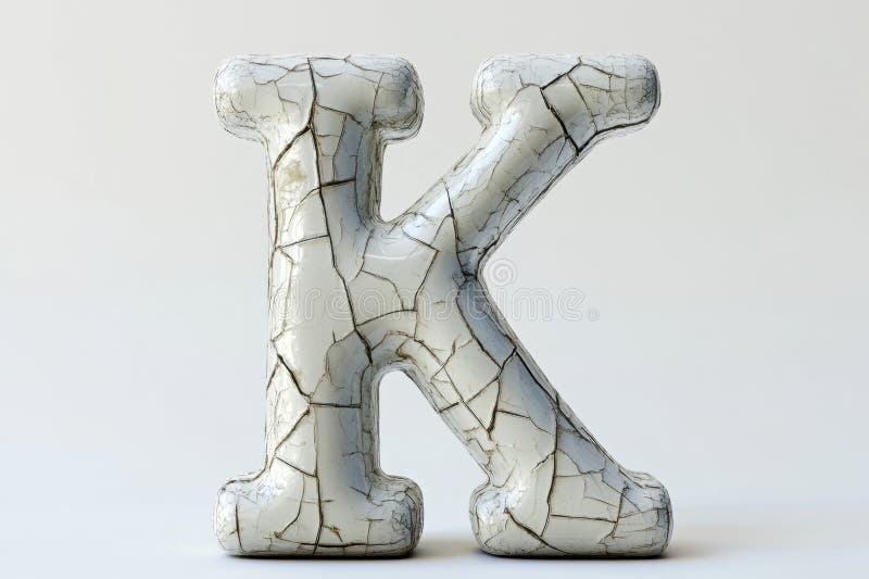 The Letter K is Broken into Pieces and Has a Rough, Jagged Appearance ...