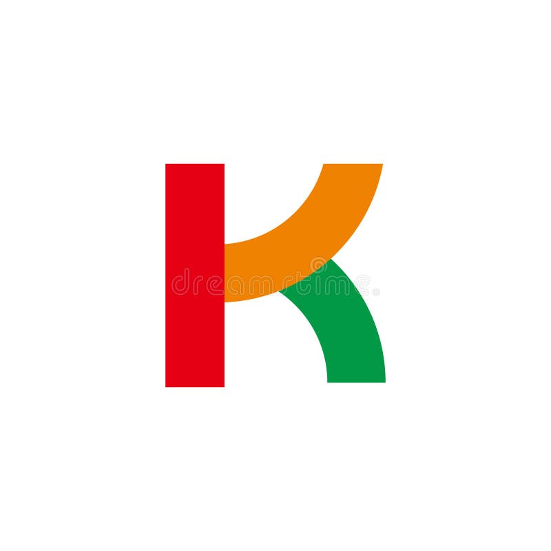 Letter K Colorful Lines Simple Logo Vector Stock Vector - Illustration ...