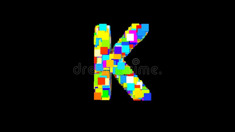 Letter K. 3D Bright Colored Uppercase Large Letter of the Alphabet K on ...