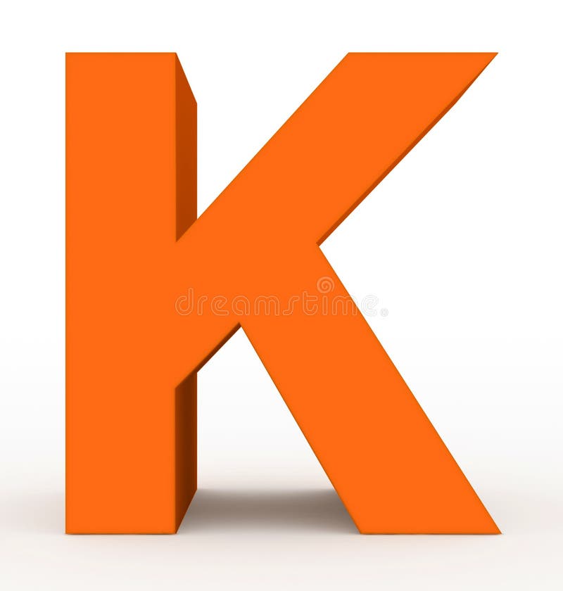 Letter K 3d Orange Isolated on White Stock Illustration - Illustration ...