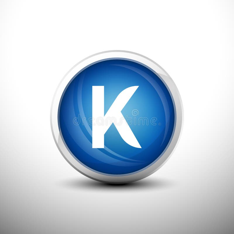 Letter K in 3D Shiny Blue Keys for Web Icons Stock Vector ...