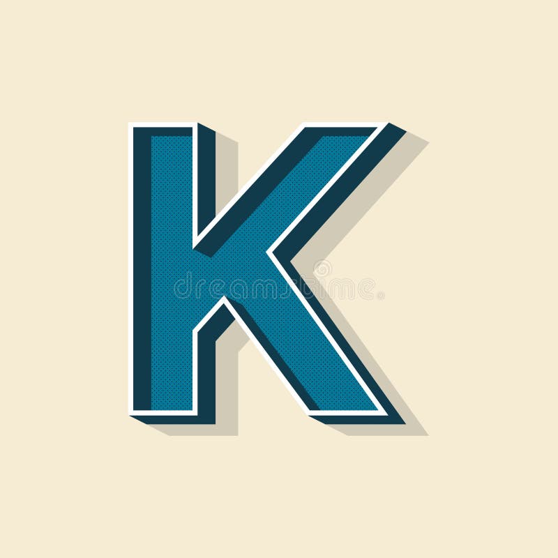 Letter K 3D Isometric Design Stock Illustration - Illustration of stamp ...