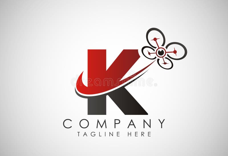 Letter K Drone Logo Design Vector Template. Drone Technology Logo Sign ...