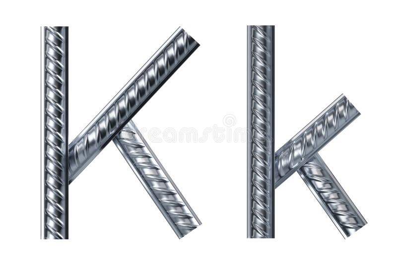 Letter K. Font from Construction Rebar Stock Illustration ...