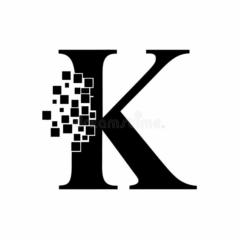 Letter K Formed from Colorful Digital Blocks with a Playful and Dynamic ...