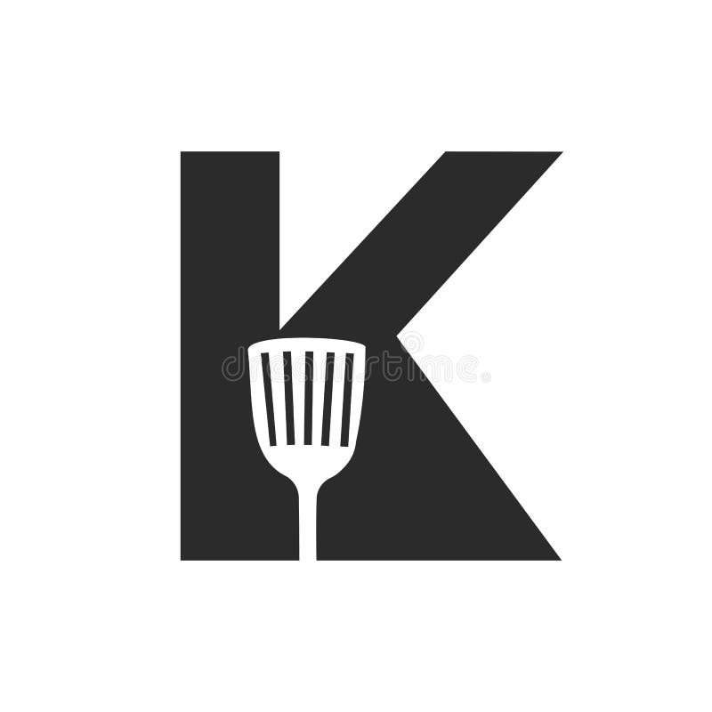 Letter K Kitchen Spatula Logo. Kitchen Logo Design Combined with ...
