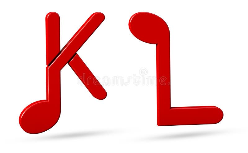 Letter S & T Made from Musical Notes Isolated on White Background. 3d ...