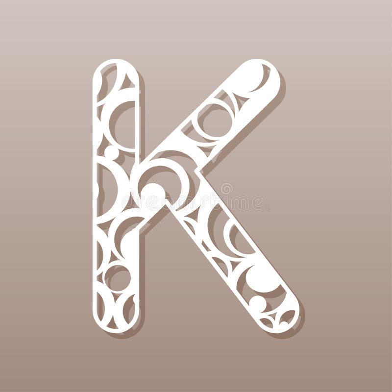 The Letter K is for Laser Cutting English Alphabet Stock Vector ...