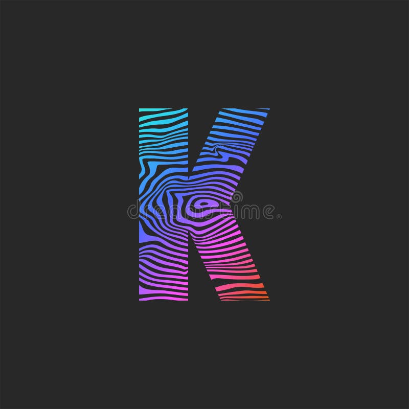 Letter K Logo, Blue-pink Gradient Waves Pattern, Smooth Curves Shapes ...