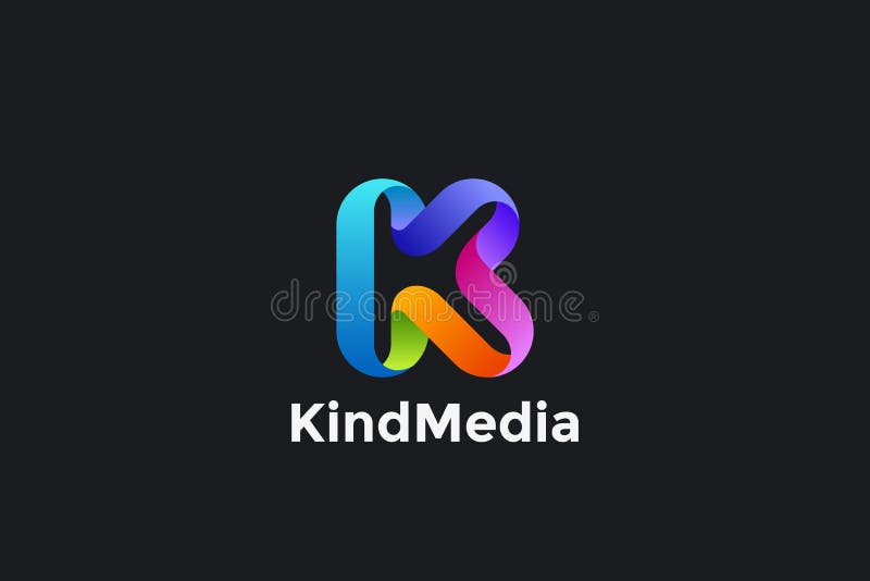 Letter K Logo Design Vector Template Ribbon Font Style Typography Stock ...