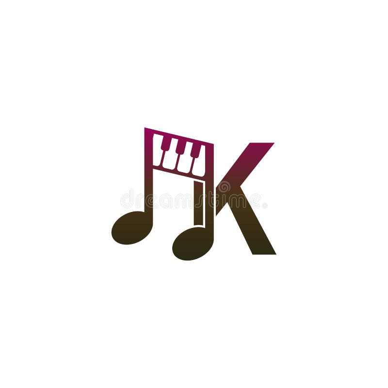 Letter K Logo Icon with Musical Note Design Symbol Template Stock ...