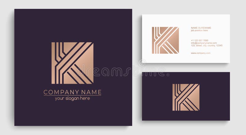 Letter K Logo or Monogram. Blank for Business Card. for Your Business ...