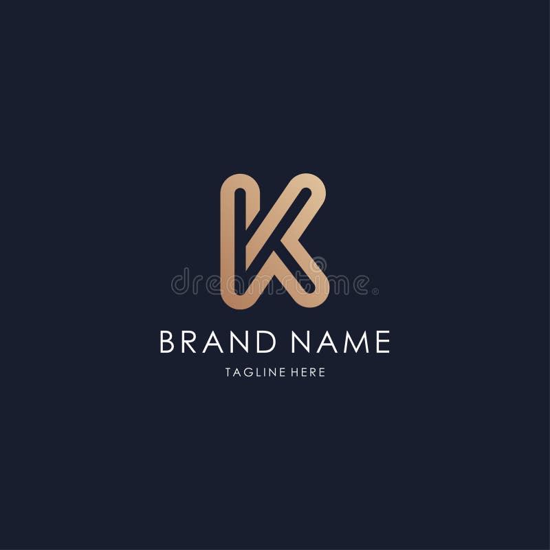 Letter K Logo Monogram Initial Creative ROUNDED Line Design Luxury ...
