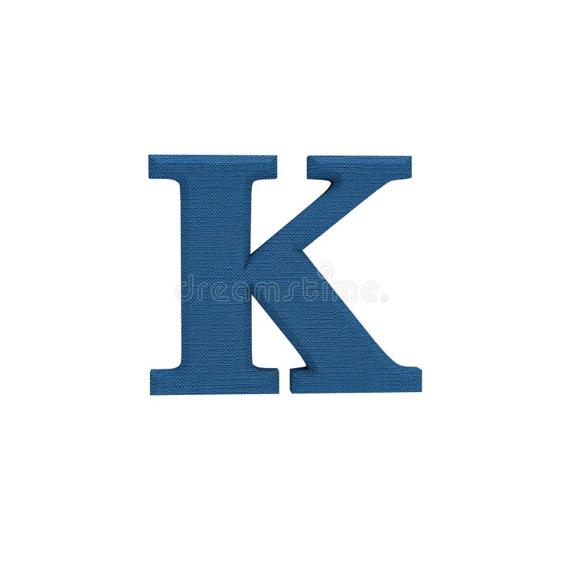 Letter K Made of Cloth, Tissue Texture, 3d Illustration Stock ...