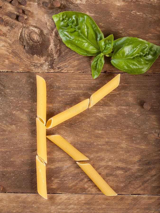 The letter K with pasta stock image. Image of text, pasta - 42862609