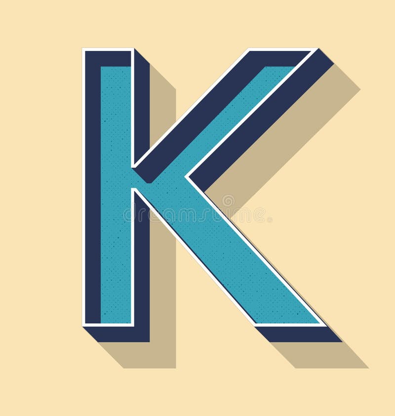 Letter K Retro Vector Text Style, Fonts Concept Stock Vector ...