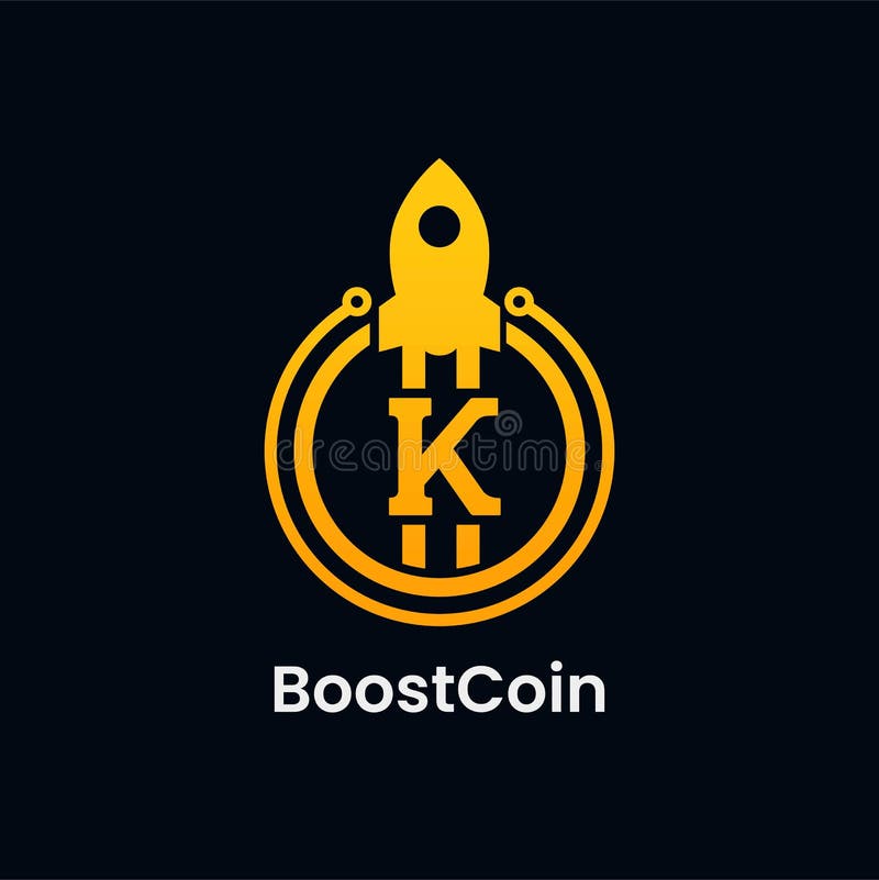 Letter K Rocket Boost Coin Logo Design Stock Vector - Illustration of ...