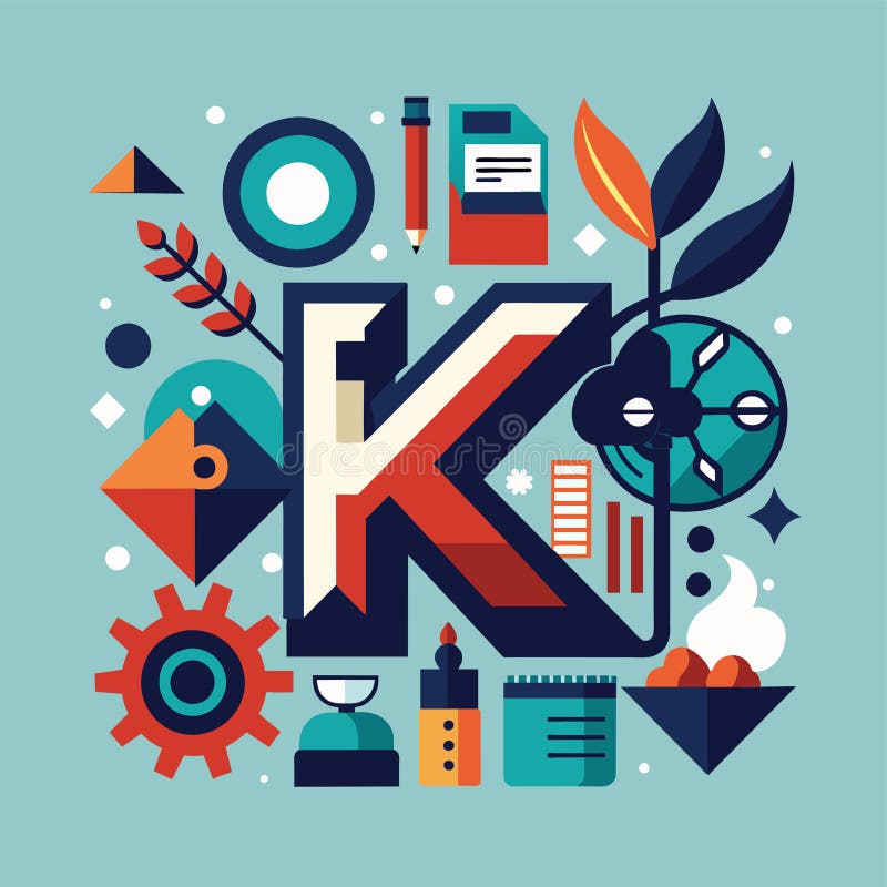 The Letter K Stands Out Amidst a Collection of Diverse Objects in a ...