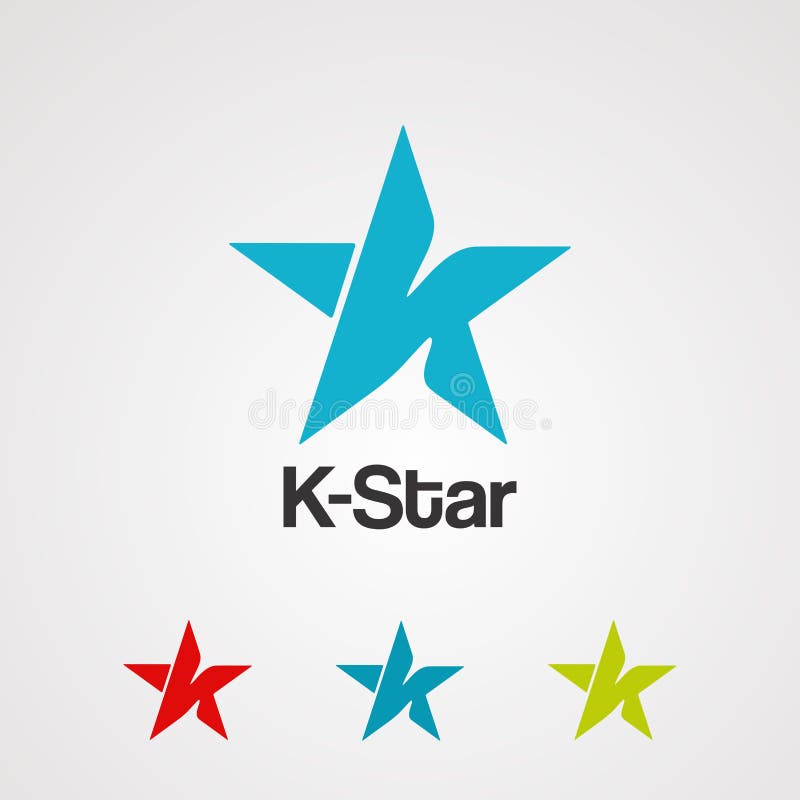 Letter K Star Logo Vector, Icon, Element, and Template Stock Vector ...