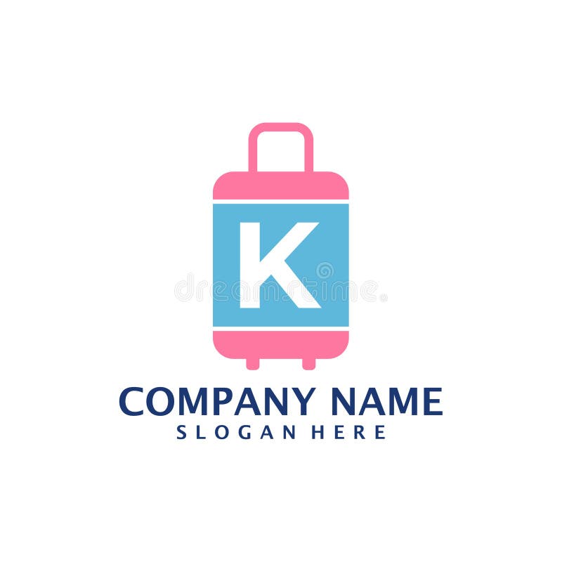 Letter K with Suitcase Logo Design Vector. Initial K with Suitcase Logo ...