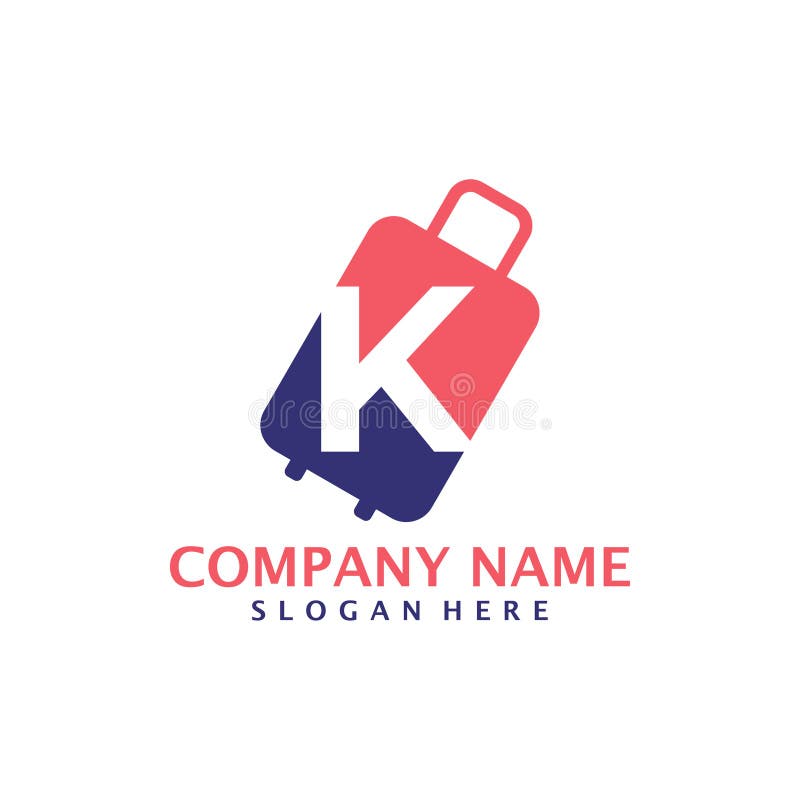Letter K with Suitcase Logo Design Vector. Initial K with Suitcase Logo ...