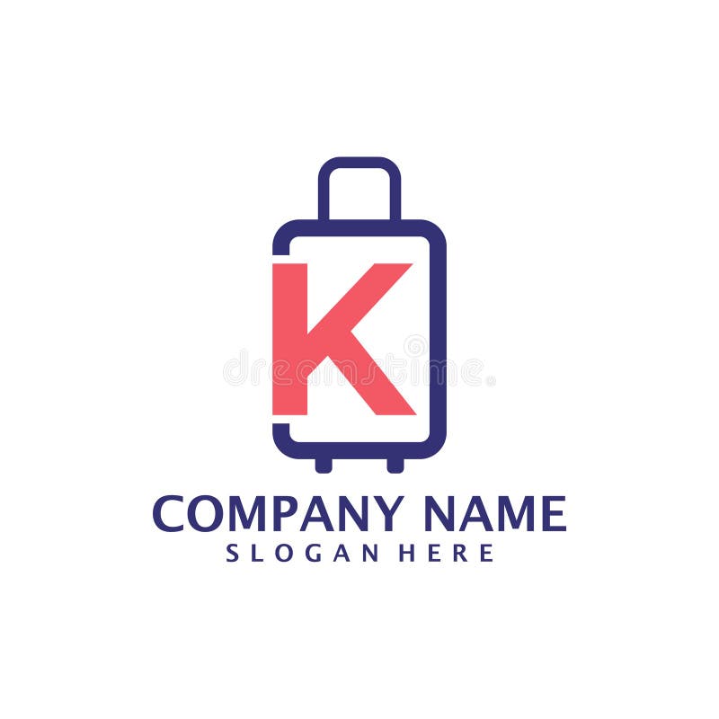 Letter K with Suitcase Logo Design Vector. Initial K with Suitcase Logo ...