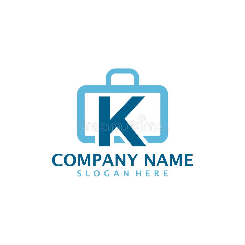 Letter K with Suitcase Logo Design Vector. Initial K with Suitcase Logo ...