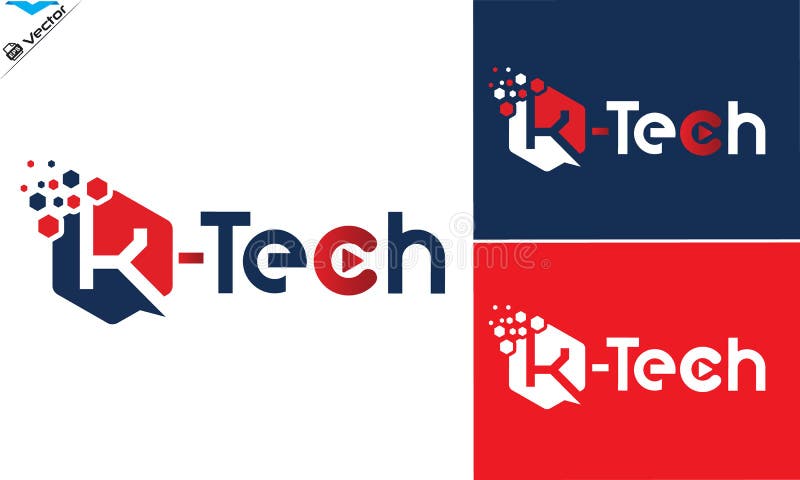 Letter K Technology Typography Vector Logo Template Stock Illustration ...