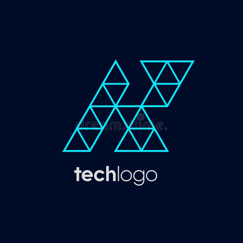 Letter K Triangle Polygon Tech Logo Stock Vector - Illustration of ...