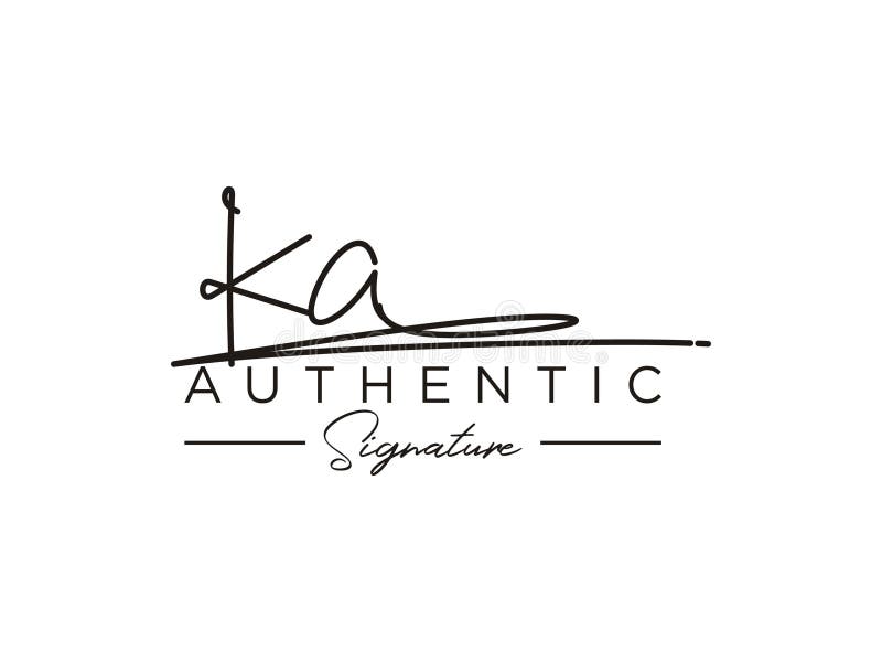 Letter KA Signature Logo Template Vector Stock Vector - Illustration of ...