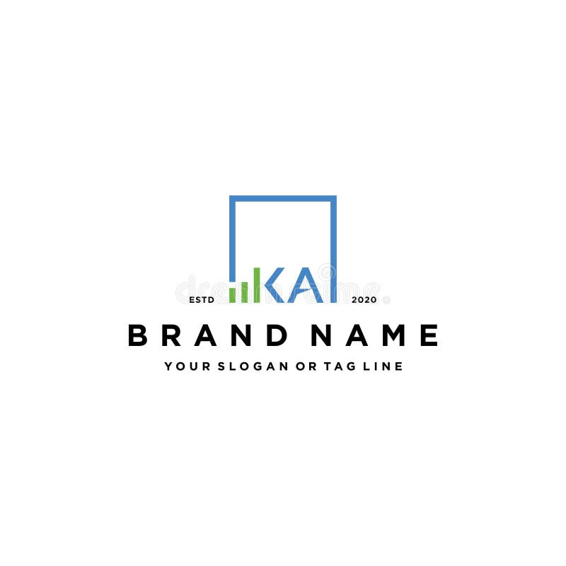 Letter KA Square Logo Finance Design Vector Stock Illustration ...