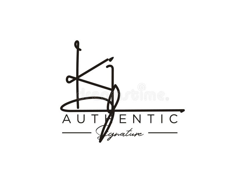 Letter KJ Signature Logo Template Vector Stock Vector - Illustration of ...