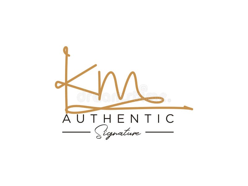 Letter KM Signature Logo Template Vector Stock Vector - Illustration of ...