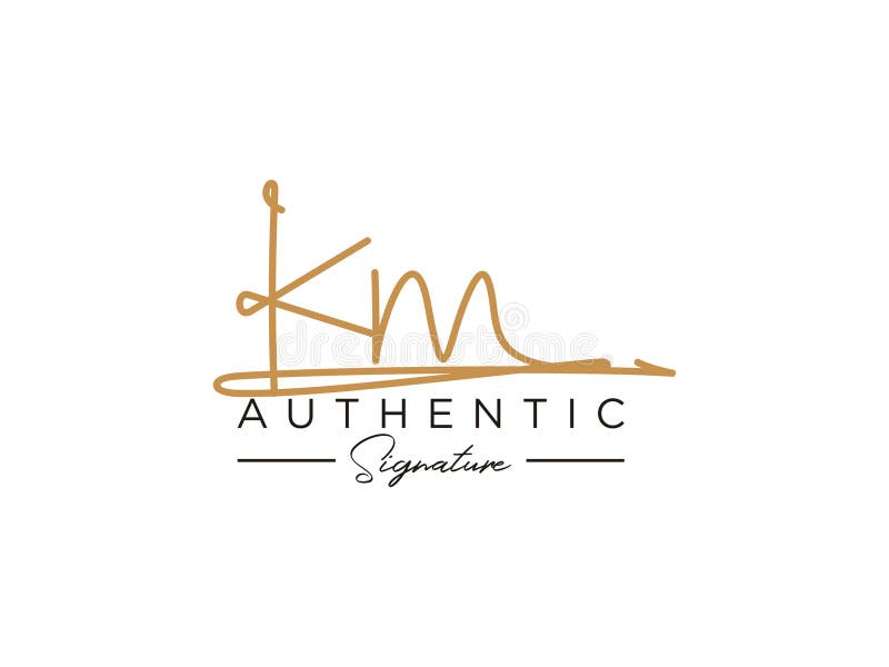 Letter KM Signature Logo Template Vector Stock Vector - Illustration of ...