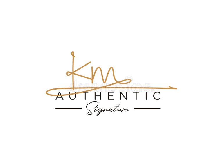 Letter KM Signature Logo Template Vector Stock Vector - Illustration of ...