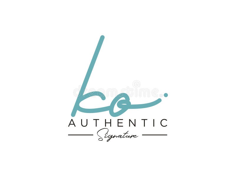 Letter KO Signature Logo Template Vector Stock Vector - Illustration of ...
