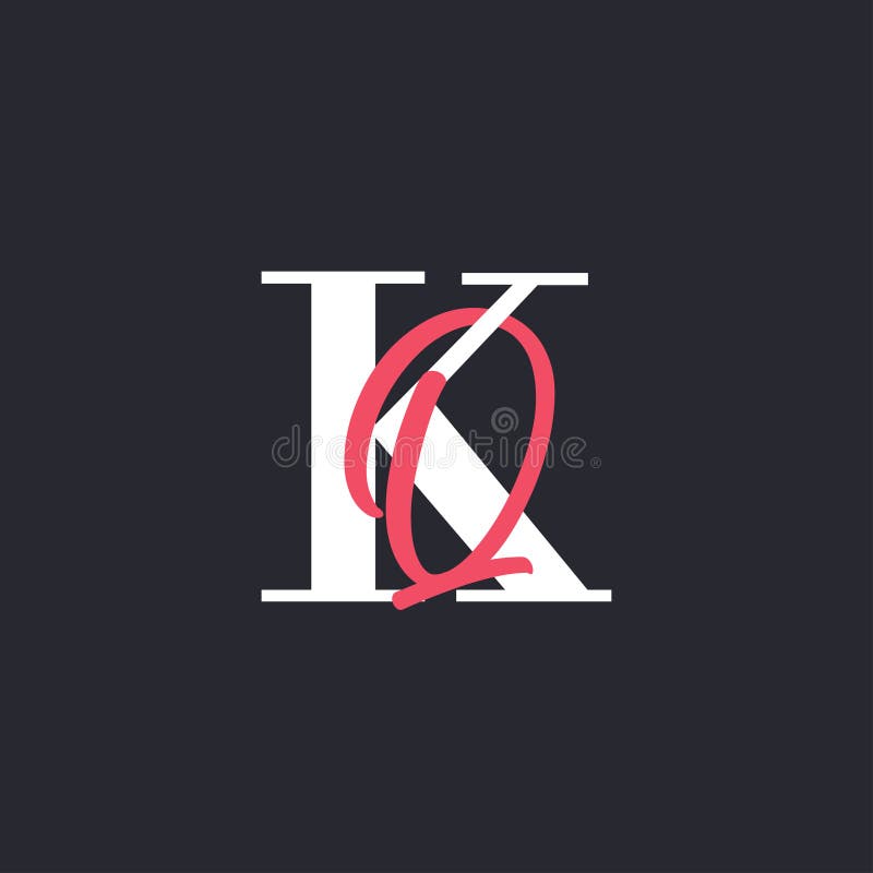 Letter KQ Logo. Perfectly Blended Initials KQ Letter Logo Design Stock ...
