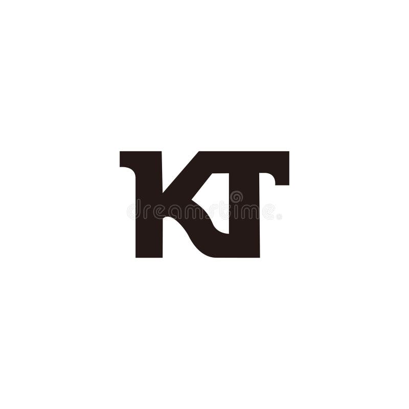 Letter Kt Font Simple Geometric Curves Logo Vector Stock Vector ...