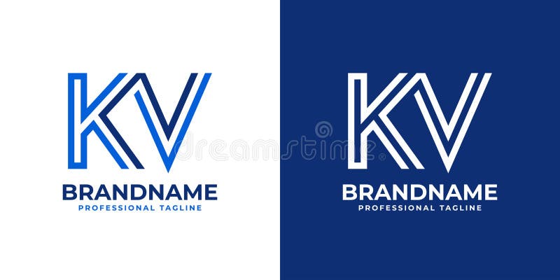 Letter KV Line Monogram Logo, Suitable for Business with KV or VK ...