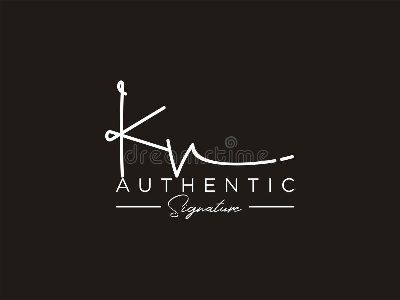 Letter KV Signature Logo Template Vector Stock Vector - Illustration of ...