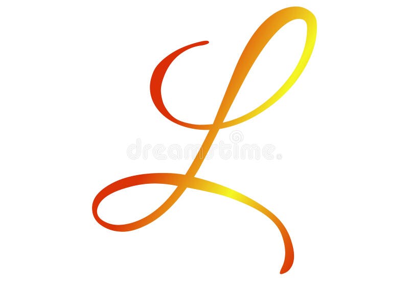 Letter L of the Alphabet Made with Yellow and Red Gradient Stock ...