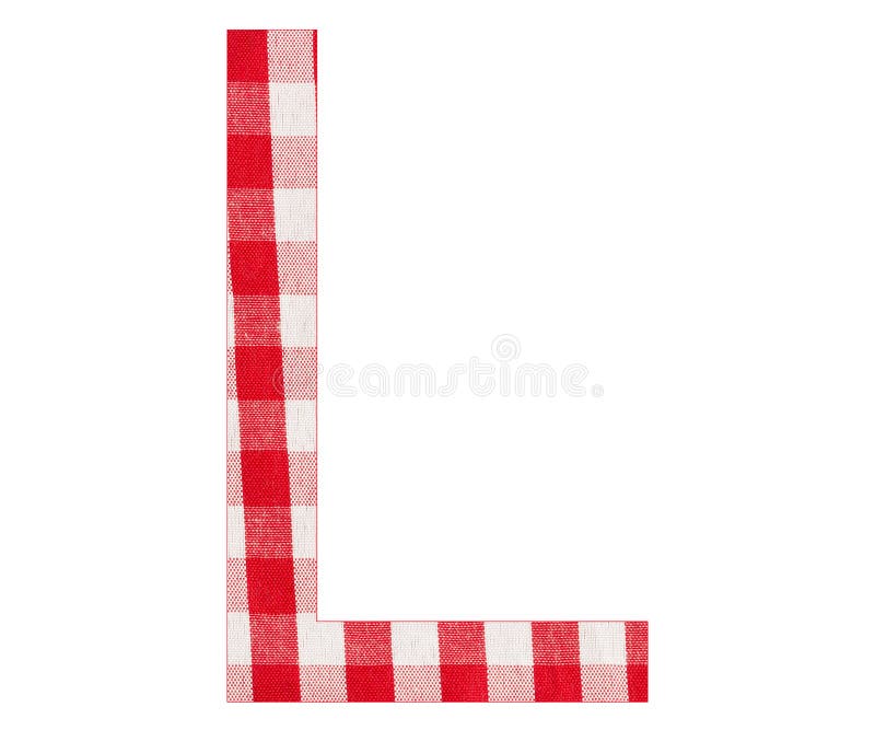 Letter L of the Alphabet - Red Checkered Fabric Tablecloth - White ...