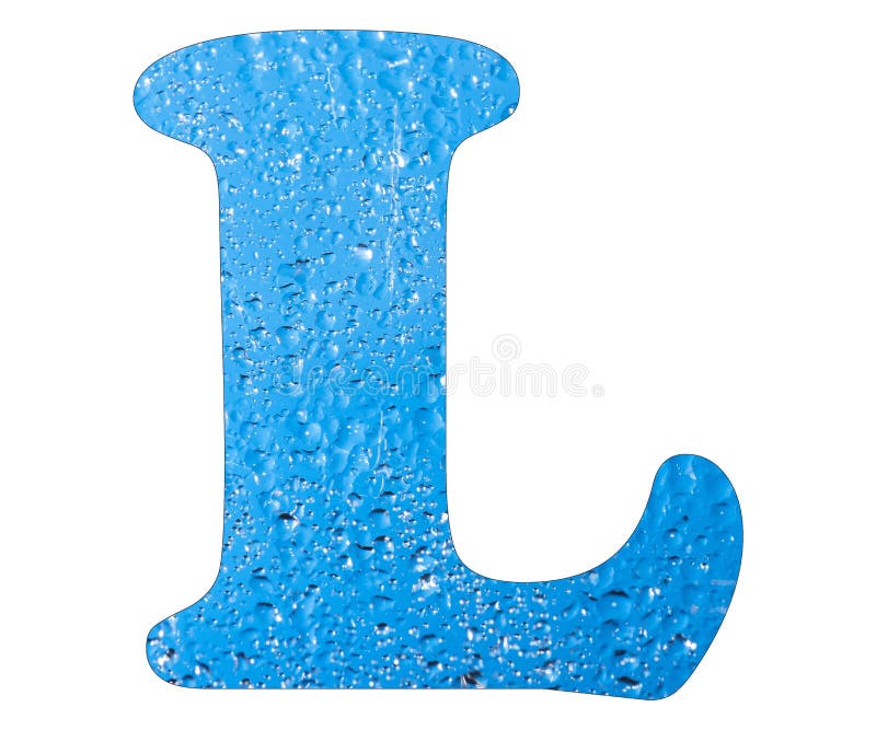 Letter B, Blue Water Drops - White Background Stock Image - Image of ...