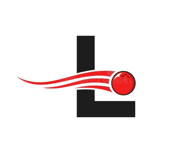 Letter L Bowling Logo. Bowling Ball Symbol with Red Moving Ball Vector ...