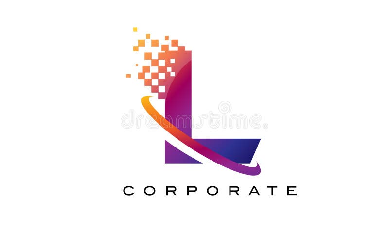 Letter L Colourful Rainbow Logo Design. Stock Vector - Illustration of ...