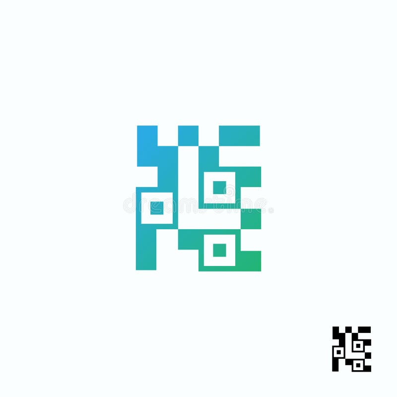 Letter L Creative Technological Modern Data Pixel QR Code Logo Stock ...